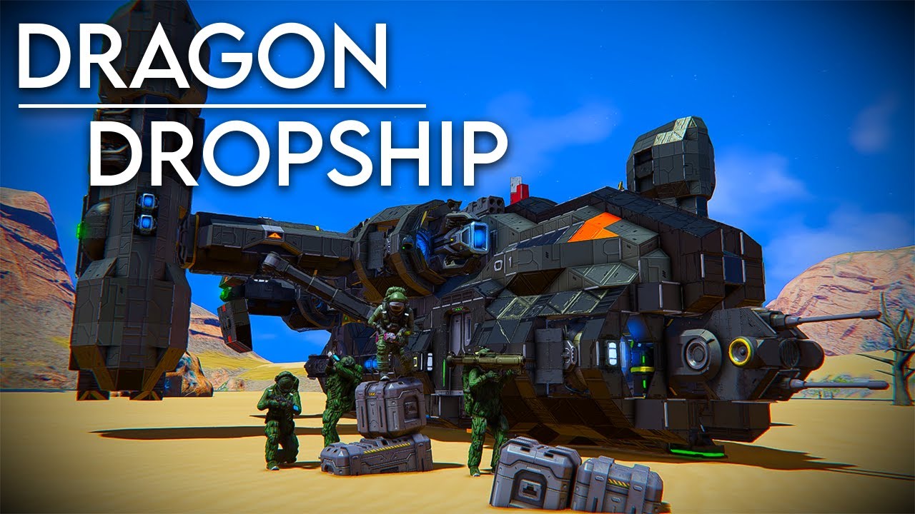 Space Engineer: 'Dragon' class Dropship! - YouTube