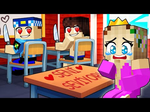 BÜTÜN ERKEK HAYRANLARIMIN OKULUNDA TEK KRALİÇE OLDUM! 😱 - Minecraft