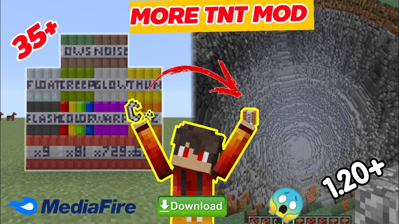 More tnt addon in Minecraft Pe 1.20+ || how to download more tnt mod in ...