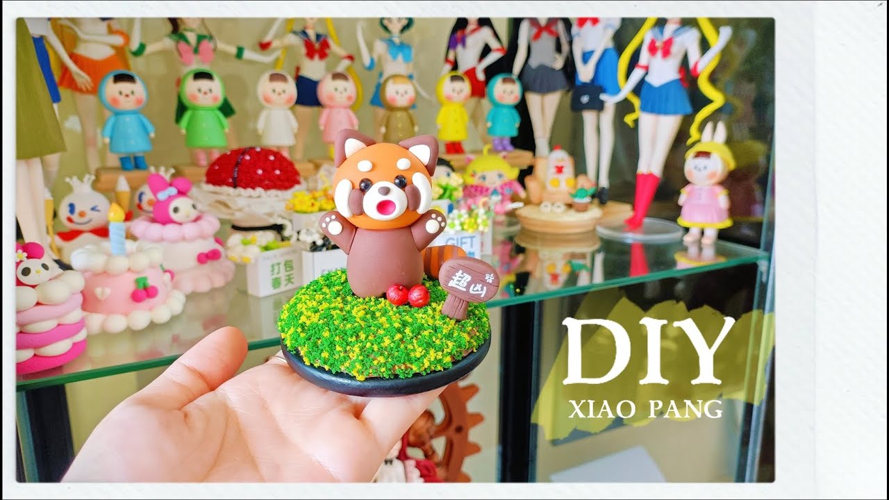 DIY丨😊 Handmade-Air dry clay red panda丨 Watch in HD丨黏土小熊猫教程 - YouTube