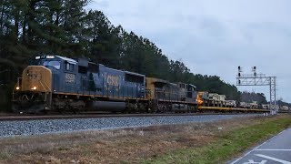 {4K} CSX Military Train and other trains at Collier! (3/24/2022)