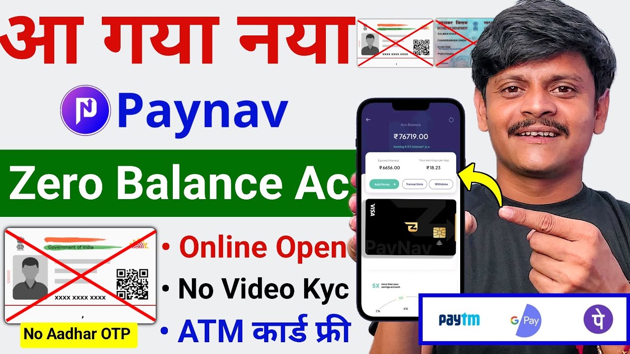 No video kyc & aadhar otp | zero balance bank account opening | paynav ...