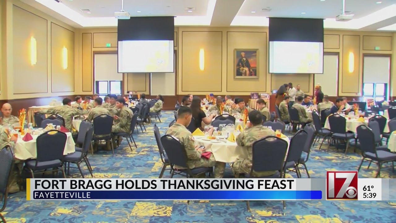 Fort Bragg holds Thanksgiving feast - YouTube