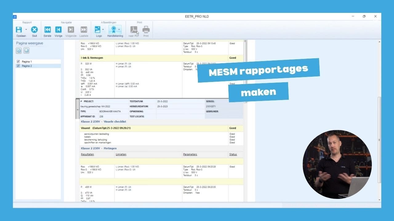 Metrel ES Manager: snel en eenvoudig keuringsrapporten maken - YouTube