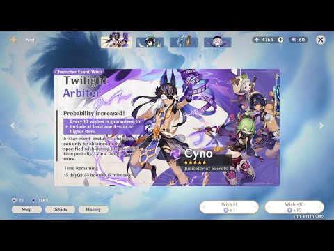 Genshin Impact - Cyno F2p Pull - 50 summon, can i get it? - YouTube