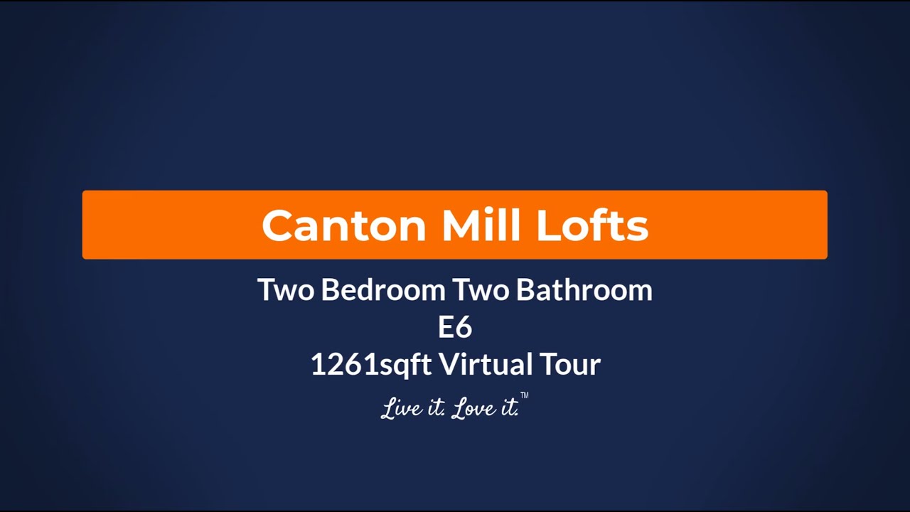 Georgia Apartments Canton Mill Lofts E6 1261sqft Virtual Tour - YouTube