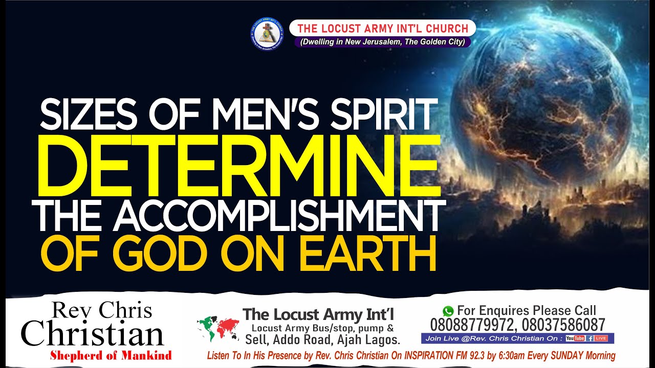 Rev Chris Christian - SIZES OF MEN'S SPIRIT DETERMINE THE ...