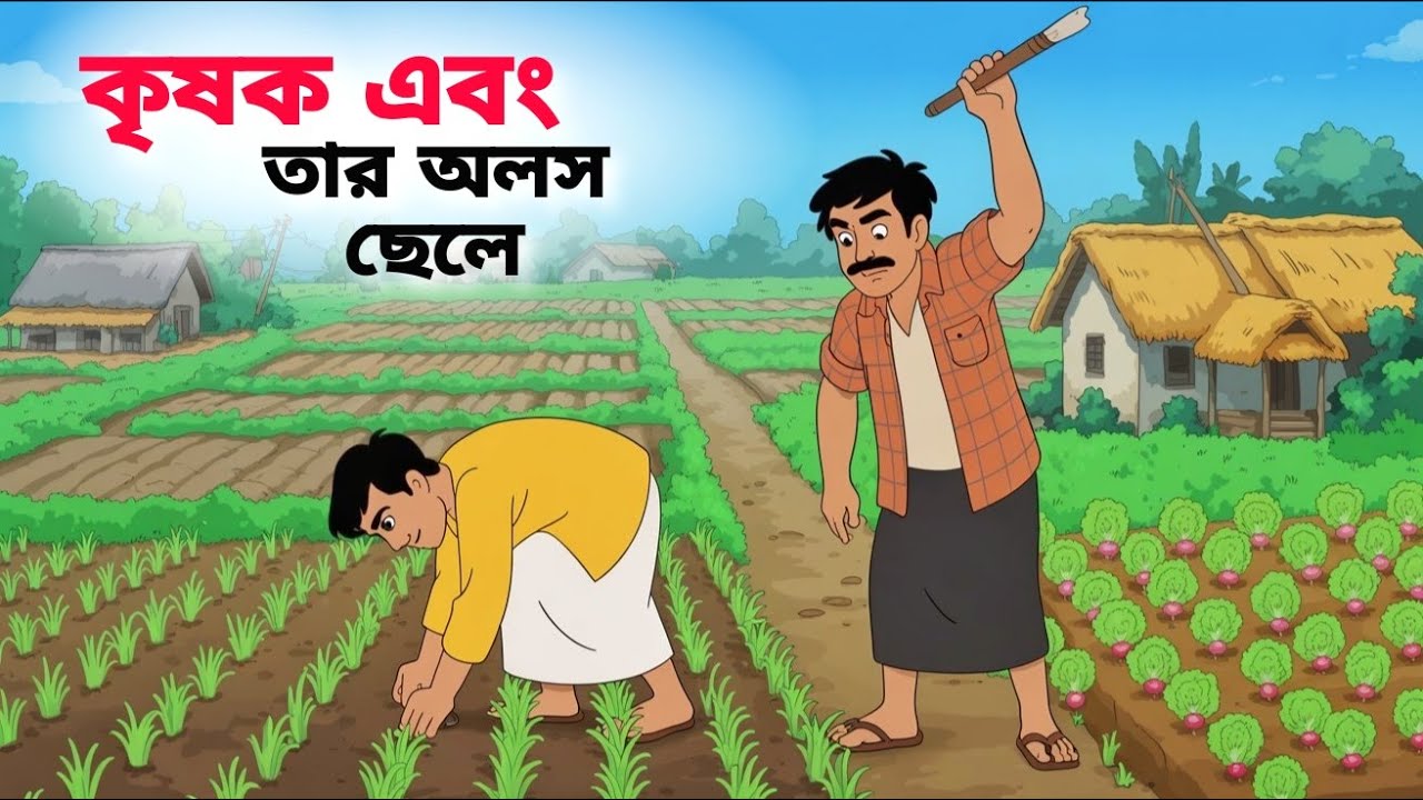 কৃষক ও তার অলস ছেলে | শিক্ষণীয় কার্টুন গল্প | Moral Cartoon Story in ...