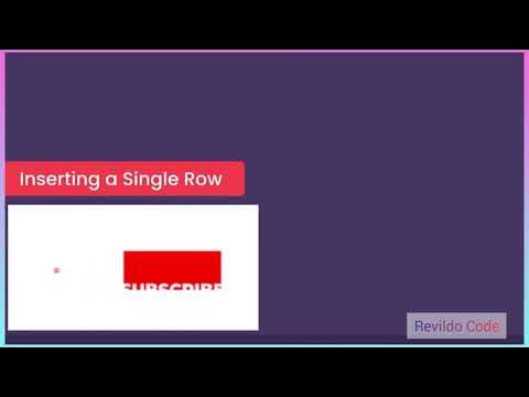 Inserting a Single Row MySQL | MySQL full course | Full tutorial for beginners | #revildo_code ...