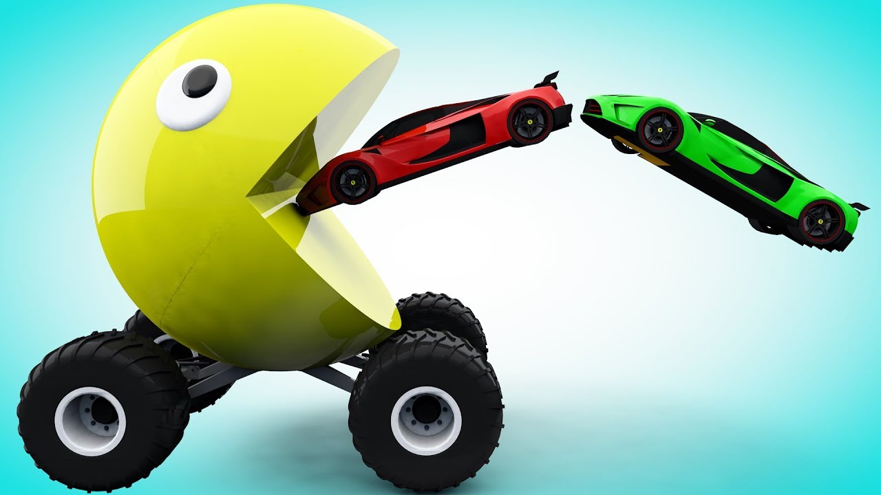 Colors Learn with Pacman and Cars For Kids | Car Vehicles for Children ...
