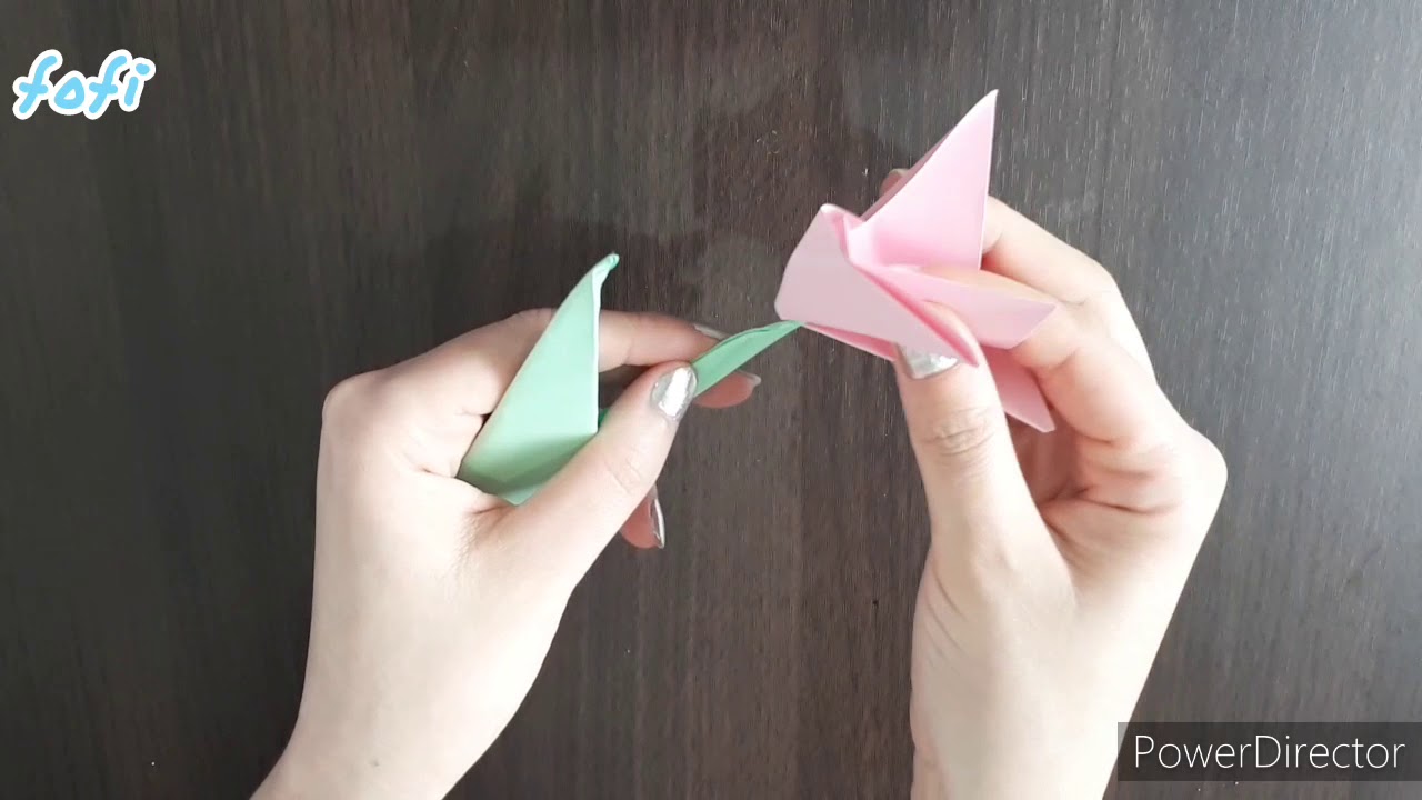 Origami tulip tutorial/papel artesanal - YouTube