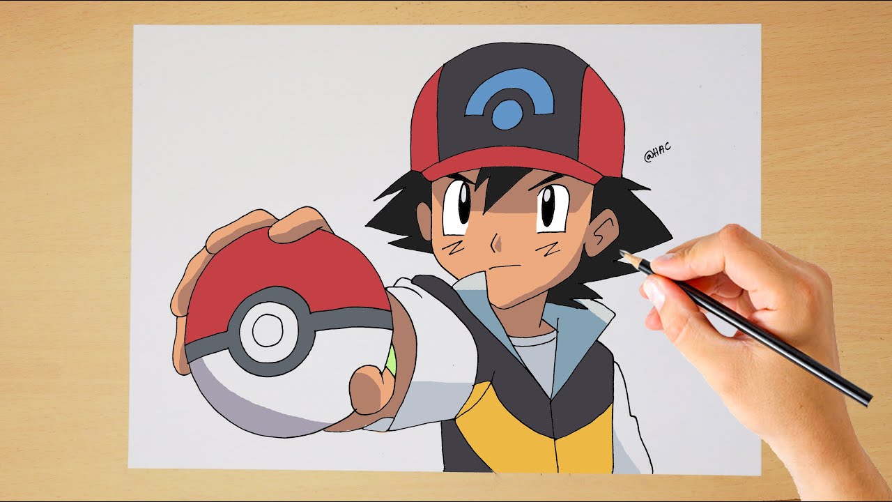 Drawing Ash Ketchum How To Draw Ash Ketchum Step By Step Pokémon Youtube