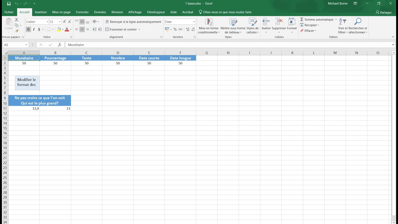 Bases Excel 1 - YouTube