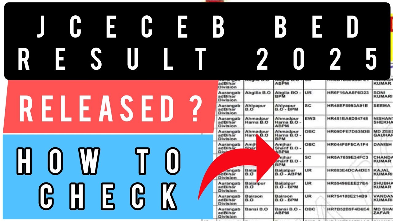 JCECEB BED Result 2025 | How To Check JCECEB BED Result 2025 - YouTube