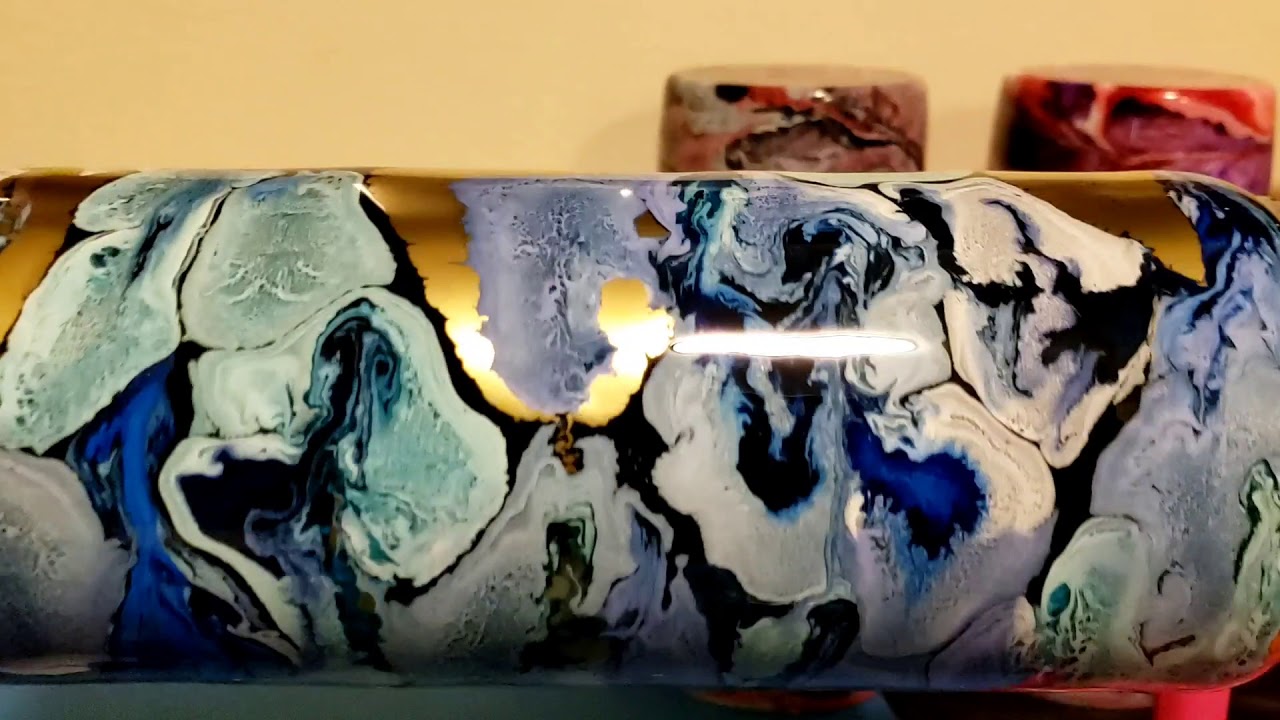 Epoxy alcohol ink tumbler preview - YouTube