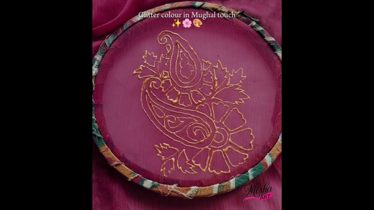 Glitter color in Mughal Touch - Misha Art - YouTube