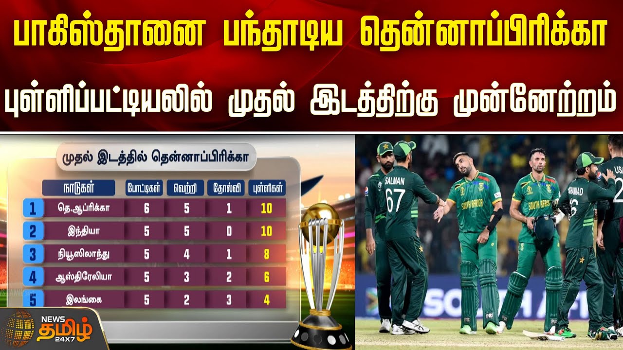பாகிஸ்தானை பந்தாடிய தென்னாப்பிரிக்கா | SAvsPAK | CWC 2023 | Points ...