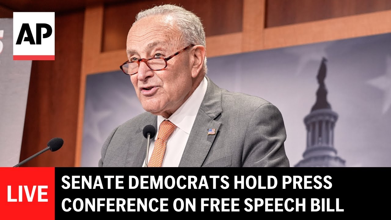 LIVE: Senate Democrats hold press conference on free speech bill - YouTube