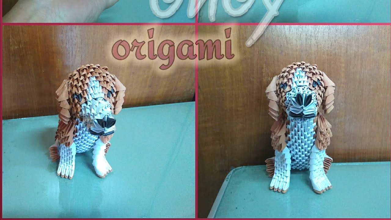 3d origami beagle dog v2 - easy tutorial part 2 - YouTube