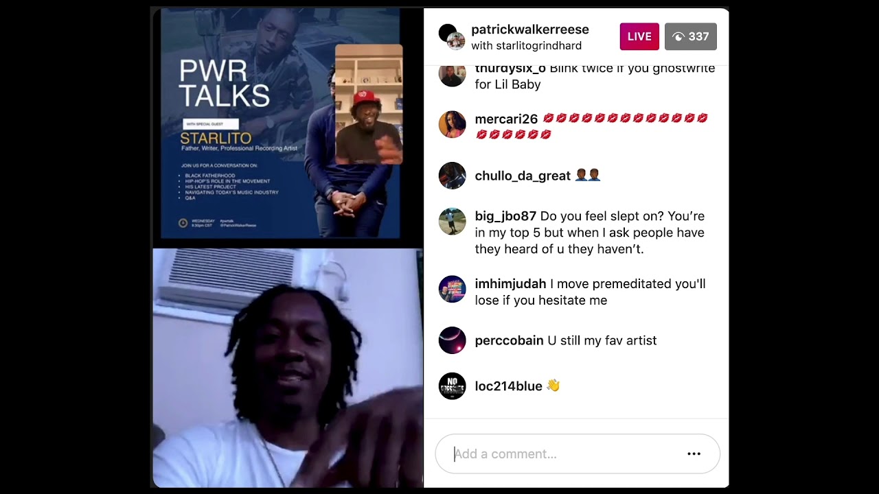 Starlito Live Interview With Patrick Walker Reese pt. 4 - YouTube