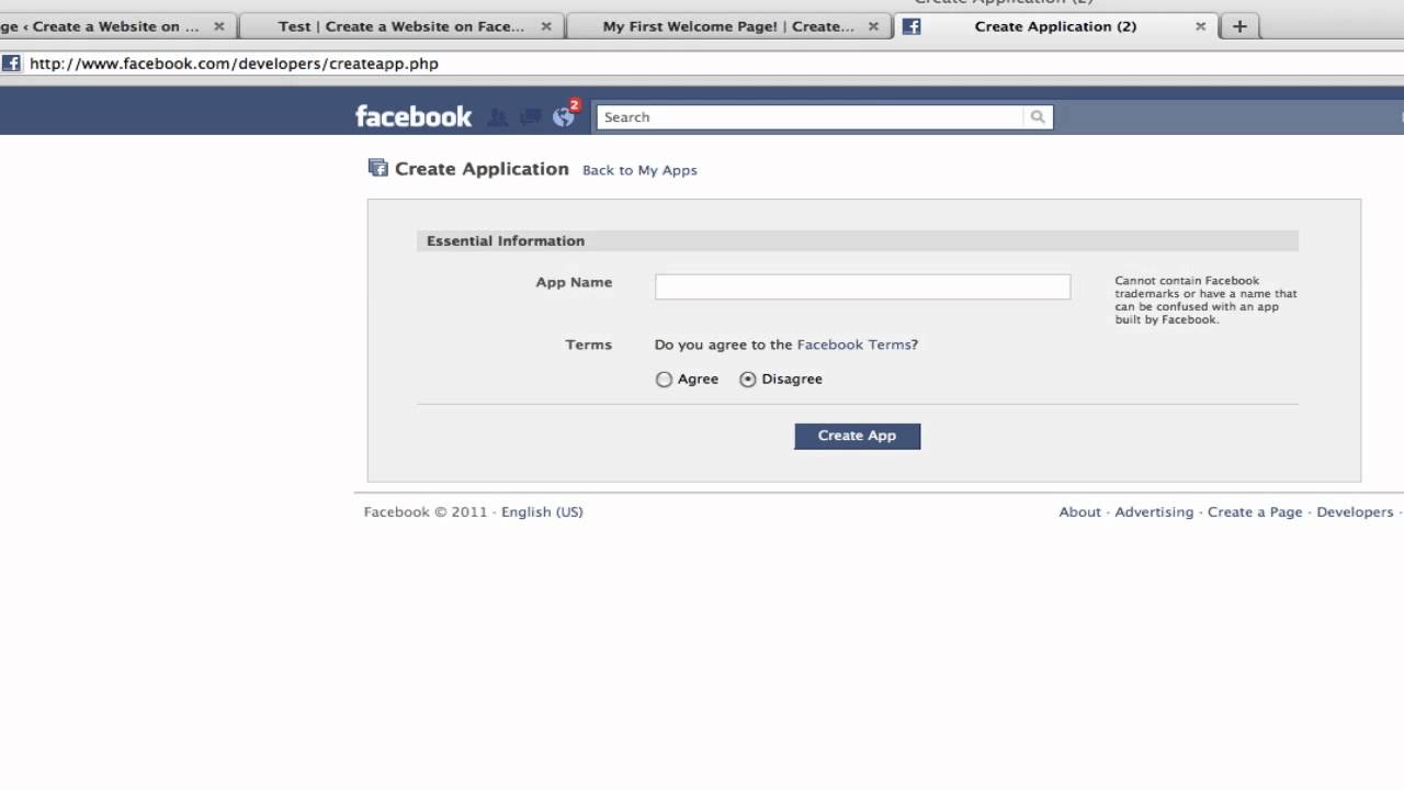 Create a Website on Facebook Part 11 - How to Create an App - YouTube
