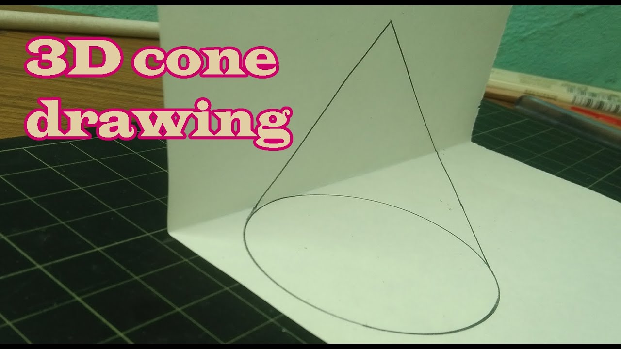 #49. How to draw 3D cones on white paper | Art Drawing - YouTube