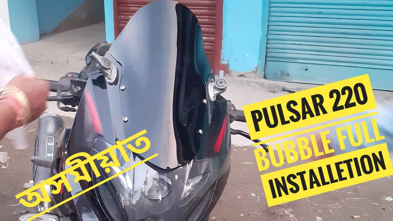 Pulsar 220 Bubble visor Installing #Modified - YouTube