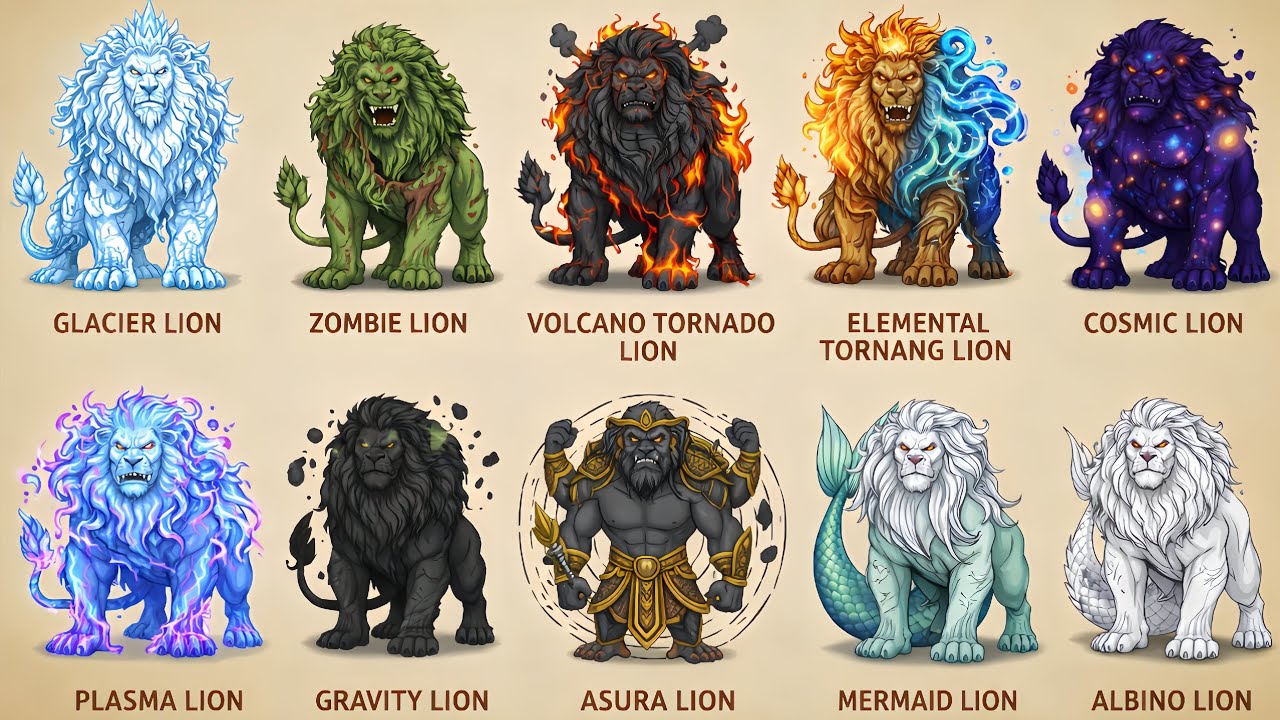 Unbelievable Lions You’ve Never Seen Before | Mythical & Elemental ...
