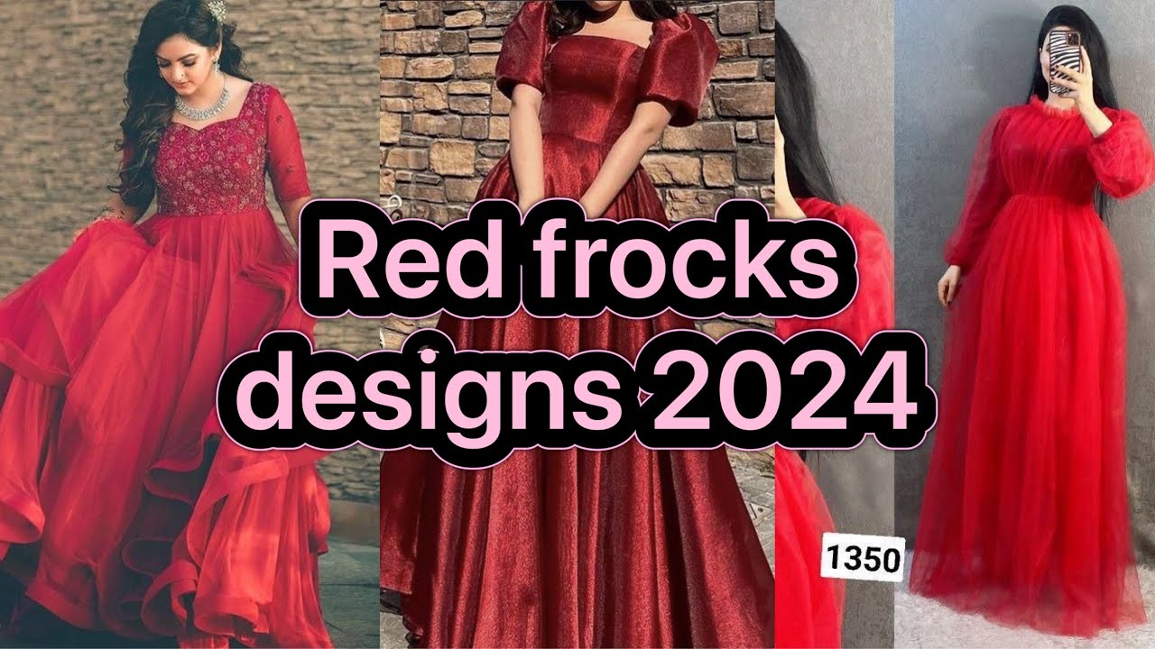 Red Party wear/valentine frocks designs ideas 2024 | latest Red frocks ...