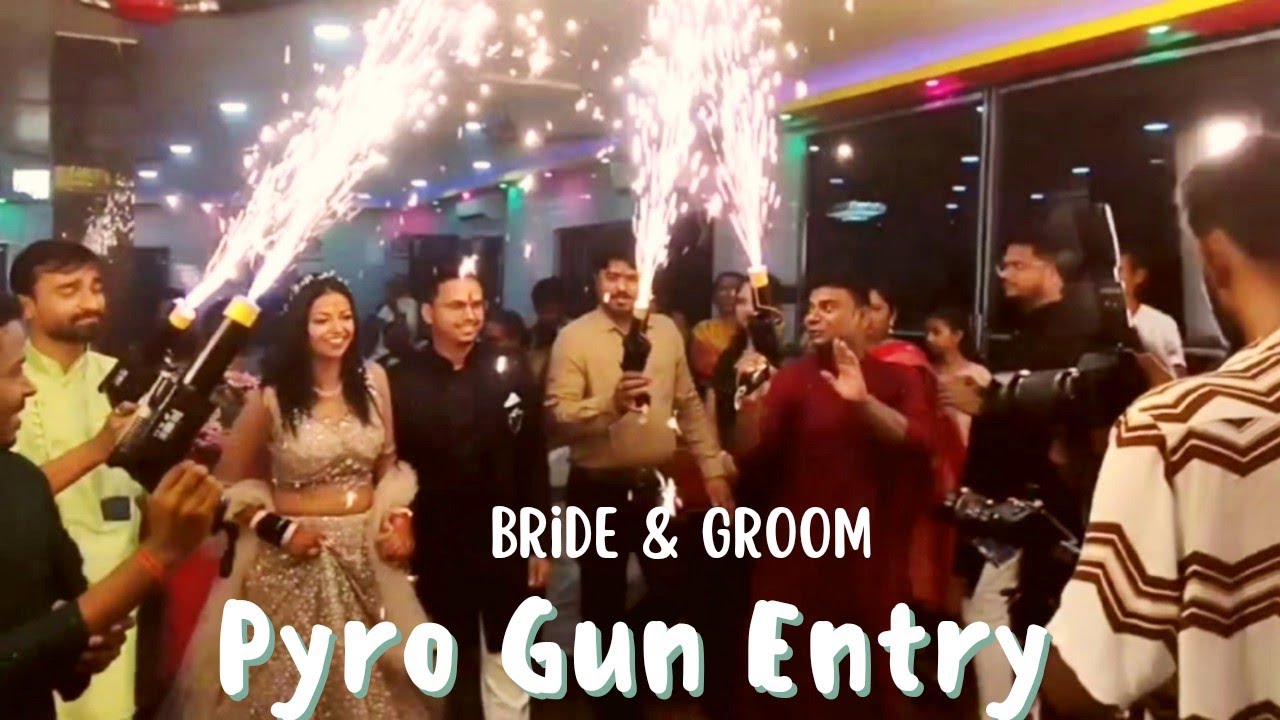 Couple Entry with Cold-Pyro Gun | Ring Ceremony Decoration # ...