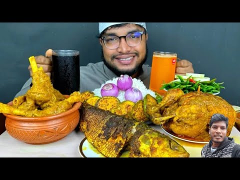 KHEKDA EATING WHOLE HILSA FISH FRY, FULL KHEKDA CURRY AND MUTTON HANDI ...