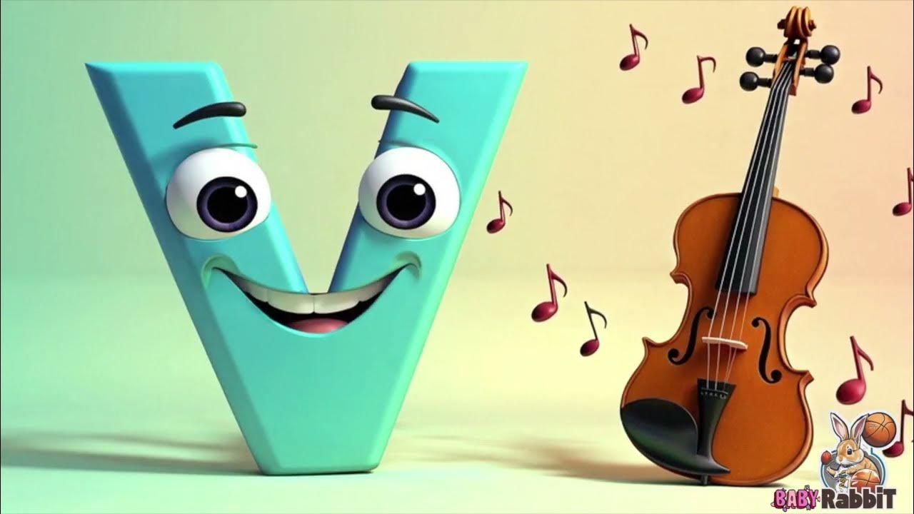 Letter V Song | Learn ABC with Baby Rabbit Nursery Rhymes & Kids Songs ...