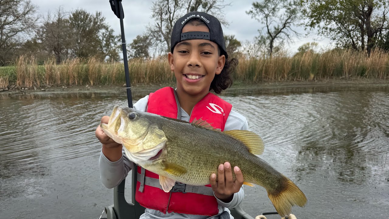 Mason caught his new Personal Best Bass! - YouTube