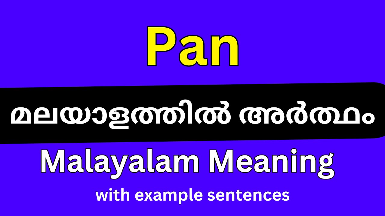 Pan meaning in Malayalam/Pan മലയാളത്തിൽ അർത്ഥം - YouTube