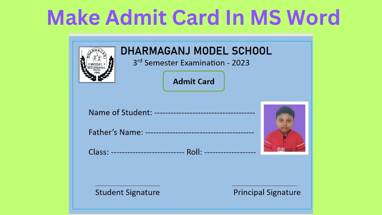 How To Make Admit Card In MS Word|| MS Word এ Admit Card তৈরি করব ...