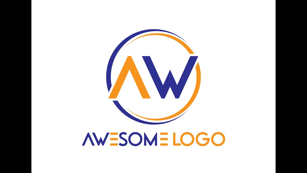 How To Create a simple Letter logo and arcs - YouTube
