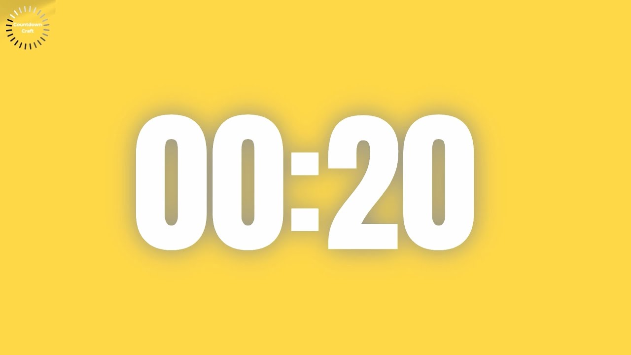 20 Seconds Countdown Timer (in Yellow Background) - YouTube