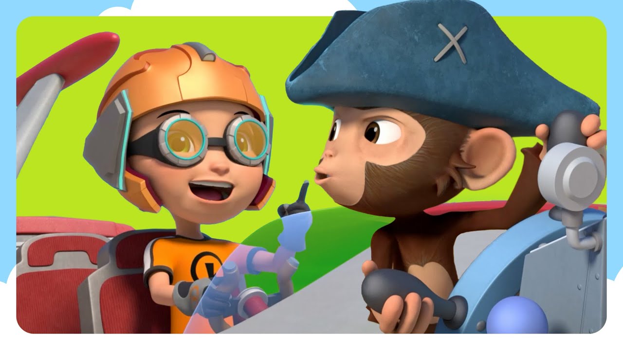 Flying Pirate Monkeys and MORE | Rusty Rivets | Cartoons for Kids - YouTube