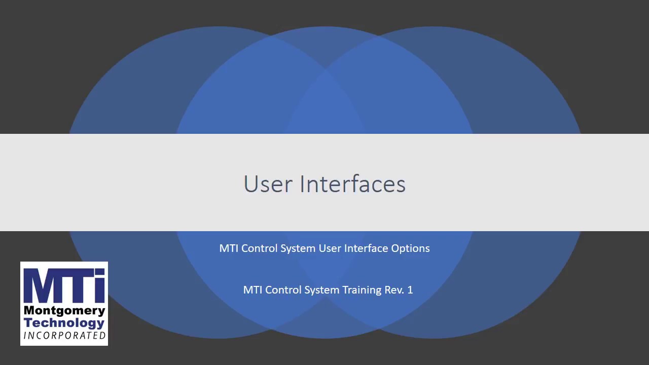 MTI Control System User Interface Overview - YouTube