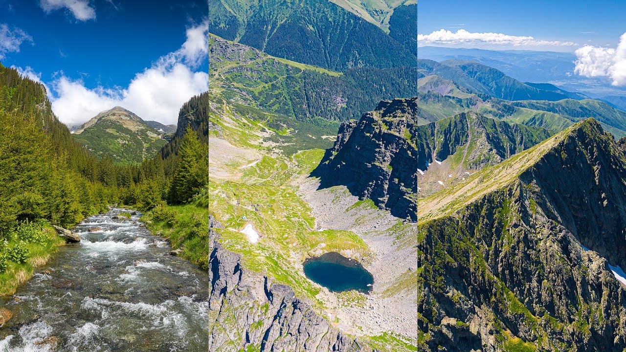 Lacul Călțun din Munții Făgăraș - Filmare aeriană 4K # ...