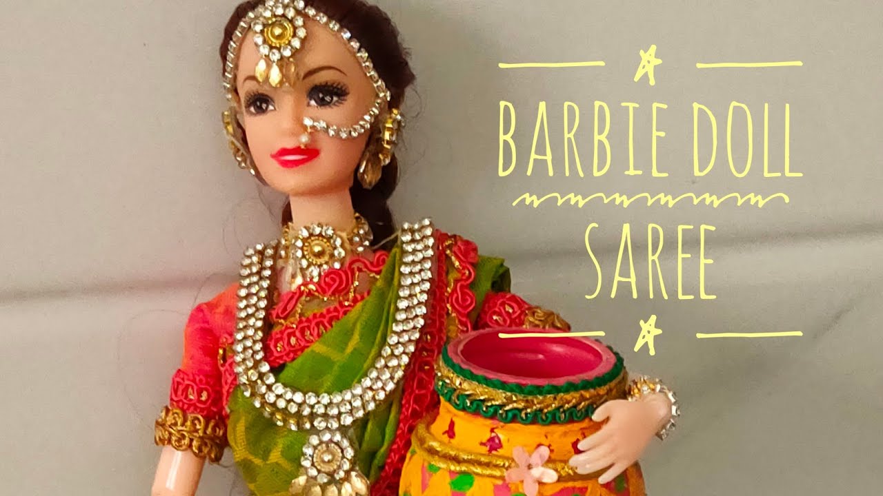 Barbie doll saree making #barbiedoll #barbiedollsaree #saree - YouTube