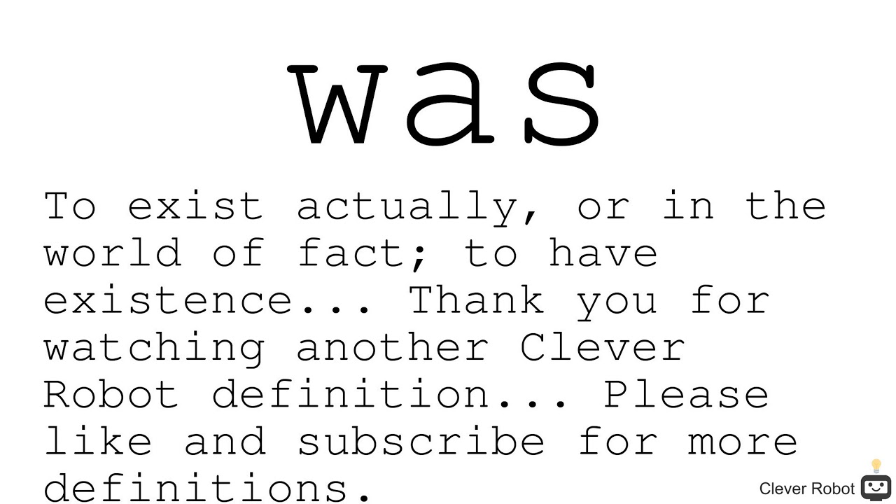 Was word definition - YouTube