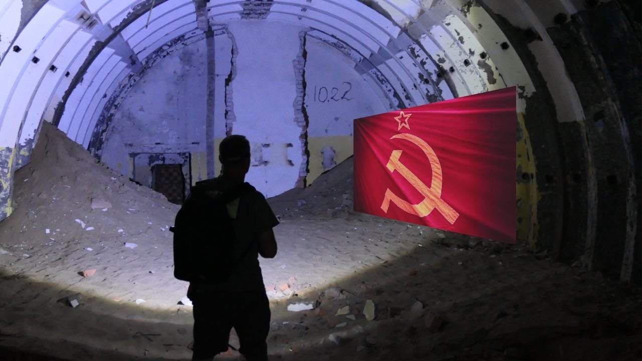 Old Russian Underground Bunker Inside Interior Of Main Hall In Soviet