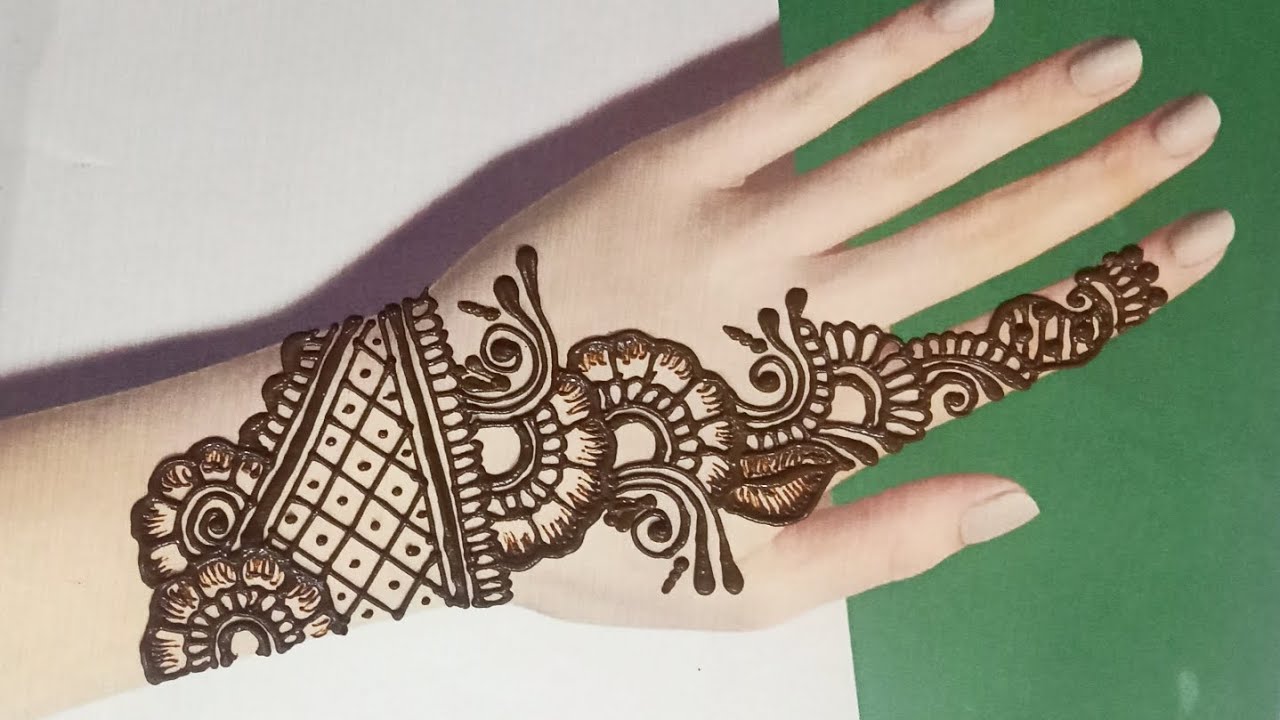 New style back hand mehedi tutorial 👌 Mehedi ka design !! Easy mehendi ...