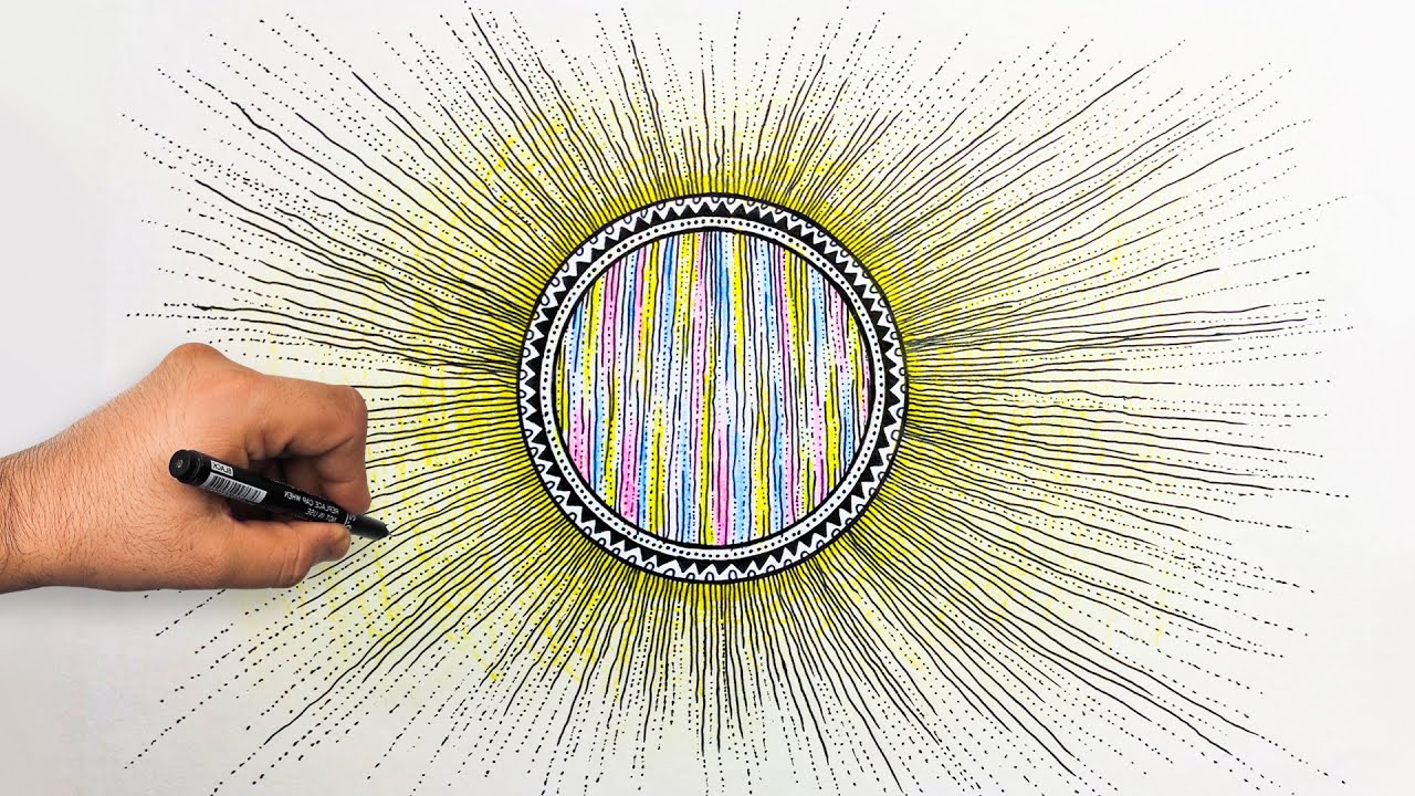 How to Draw Zentangle & Doodle | Circles and stripes - YouTube
