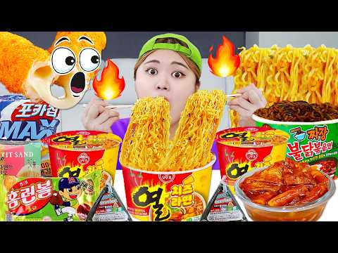 Mukbang Spicy noodles ramen Convenience Store food by HIU 하이유