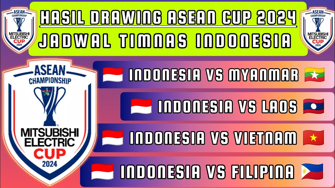 JADWAL ASEAN CHAMPIONSHIP 2024 Indonesia vs Vietnam Hasil Drawing Asean ...
