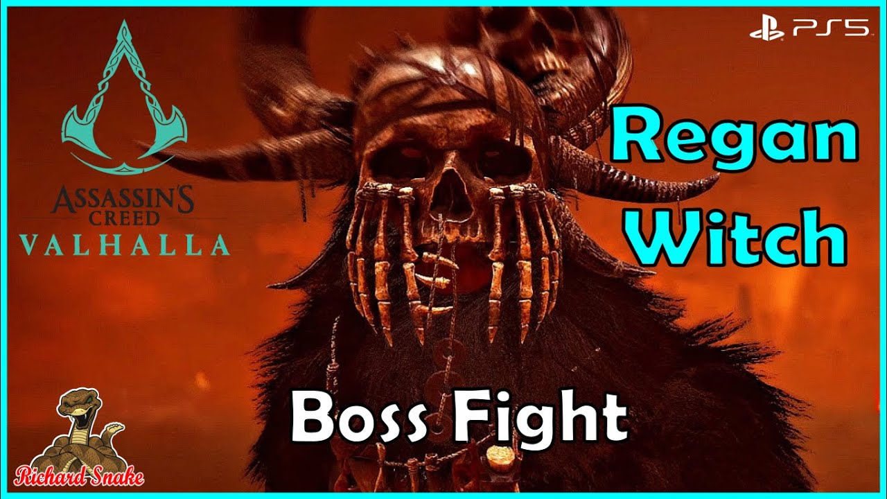 AC Valhalla (PS5) Regan Witch - Boss Fight 4K 60FPS HDR Gameplay - No ...