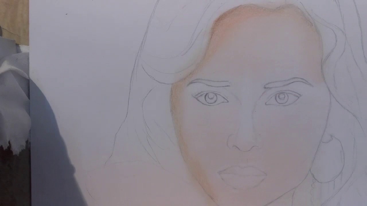 Drawing nelly karim . By artist dody nashat .. رسم نيللى كريم - YouTube