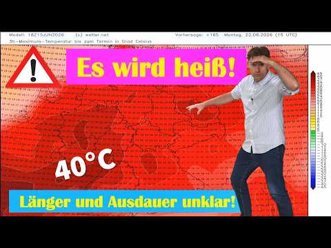 Mega-Hitze für Juni – schweißtreibend mit Schwergewitterlage! Regional Spitzenwerte von knapp 40°C!